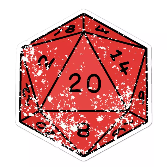 D20 Roleplaying Dice Rpg Sticker Indoor Outdoor Phone Decal Water ...