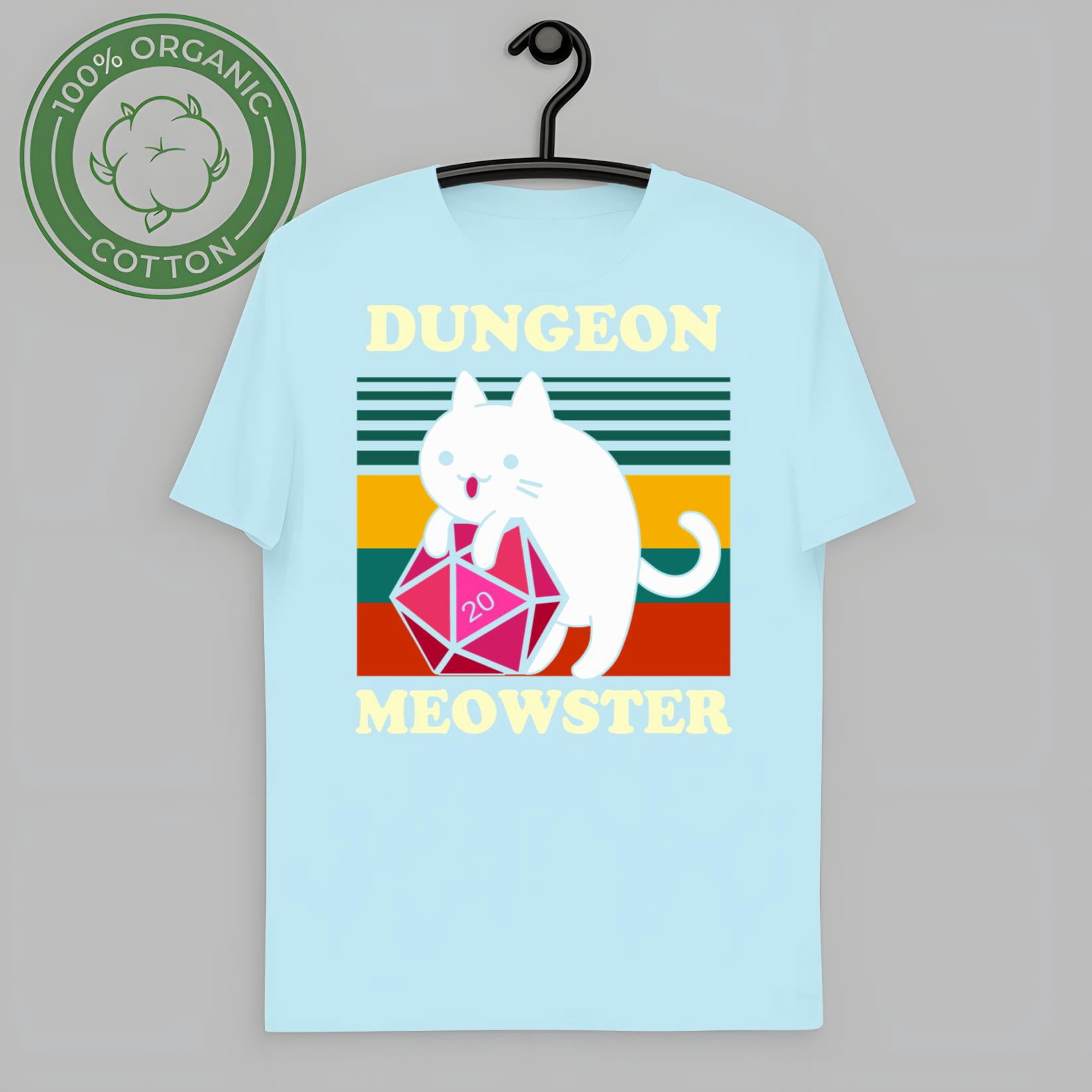 D20 Tee Cat Funny Gamer Sleeve Tabletop Meowster Short DnD Dungeon T ...