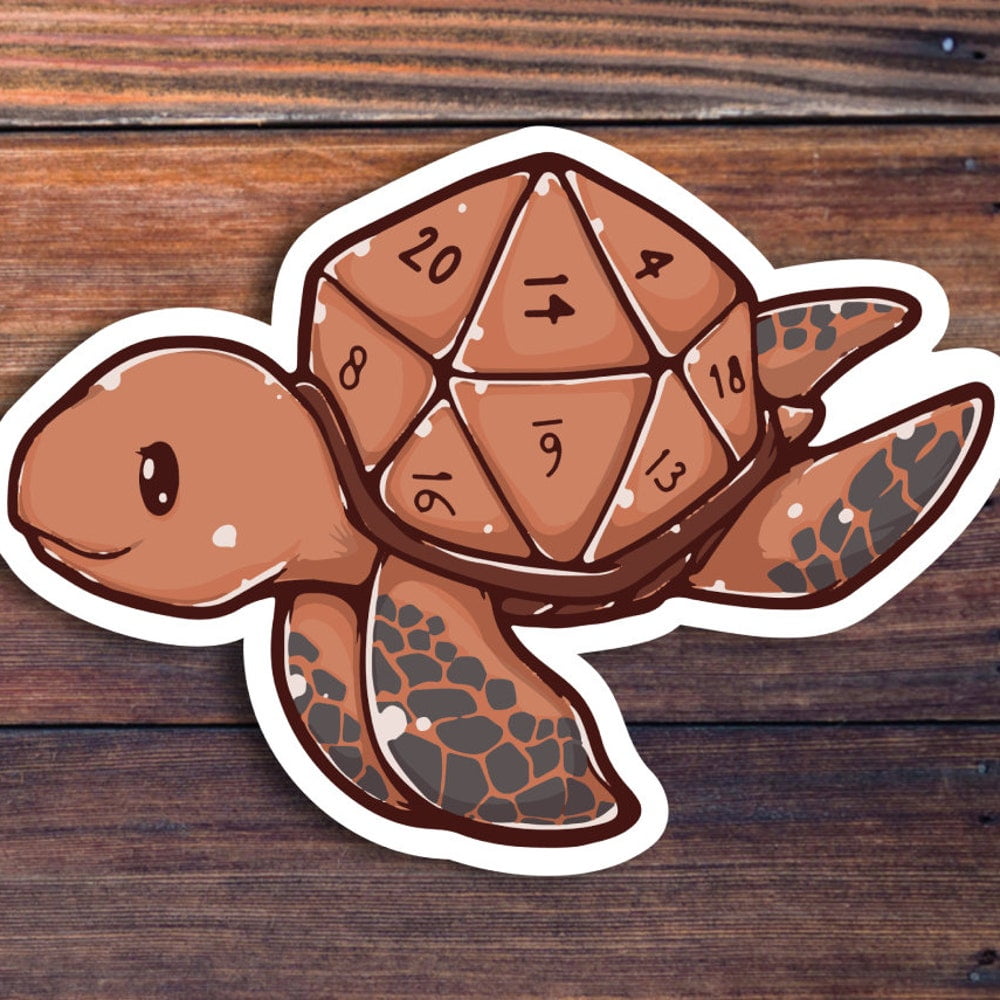 D20 Turtle Sticker, Dungeons And Dragons, Dungeon Master, D20 Dice ...