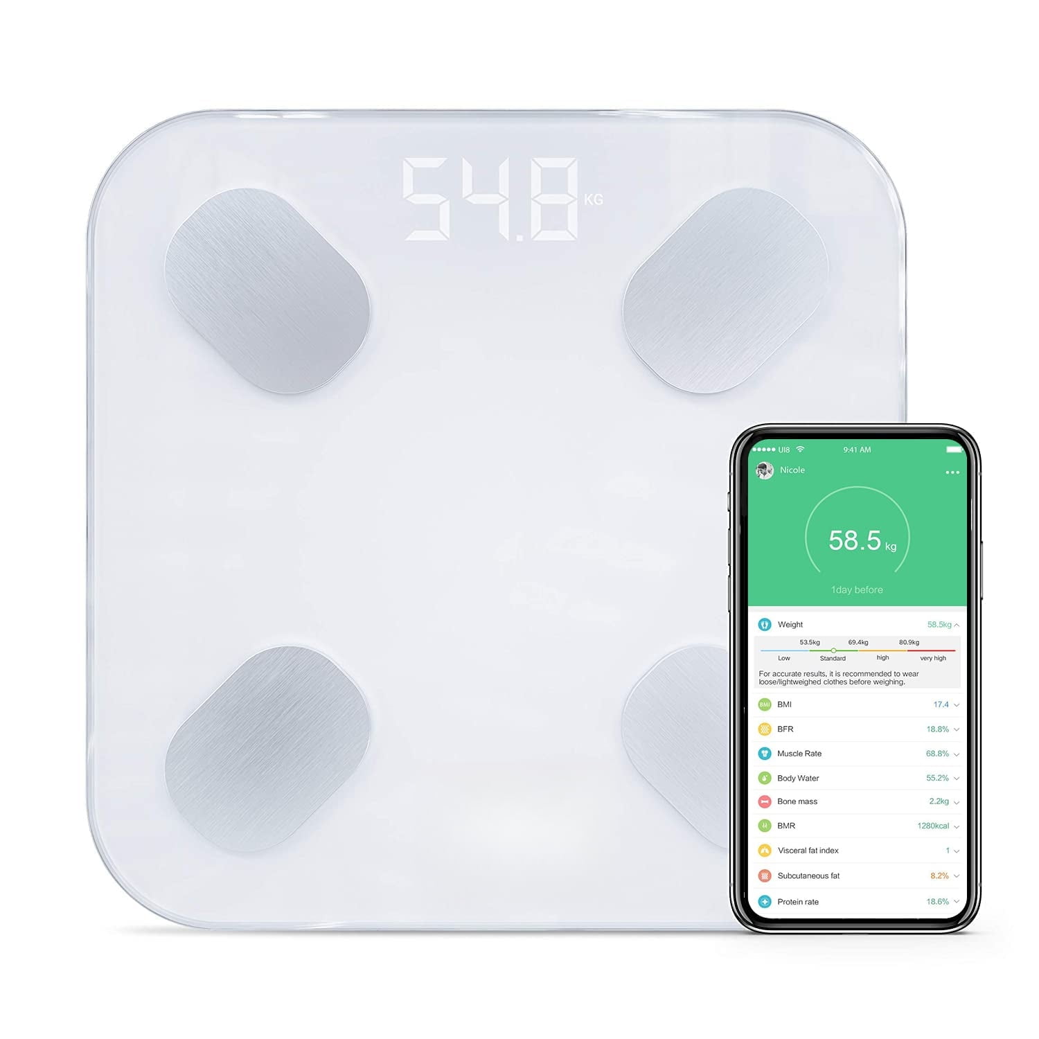 D2025 Dara Smart BMI Digital Scale - Measure Weight and Body Fat - Most ...