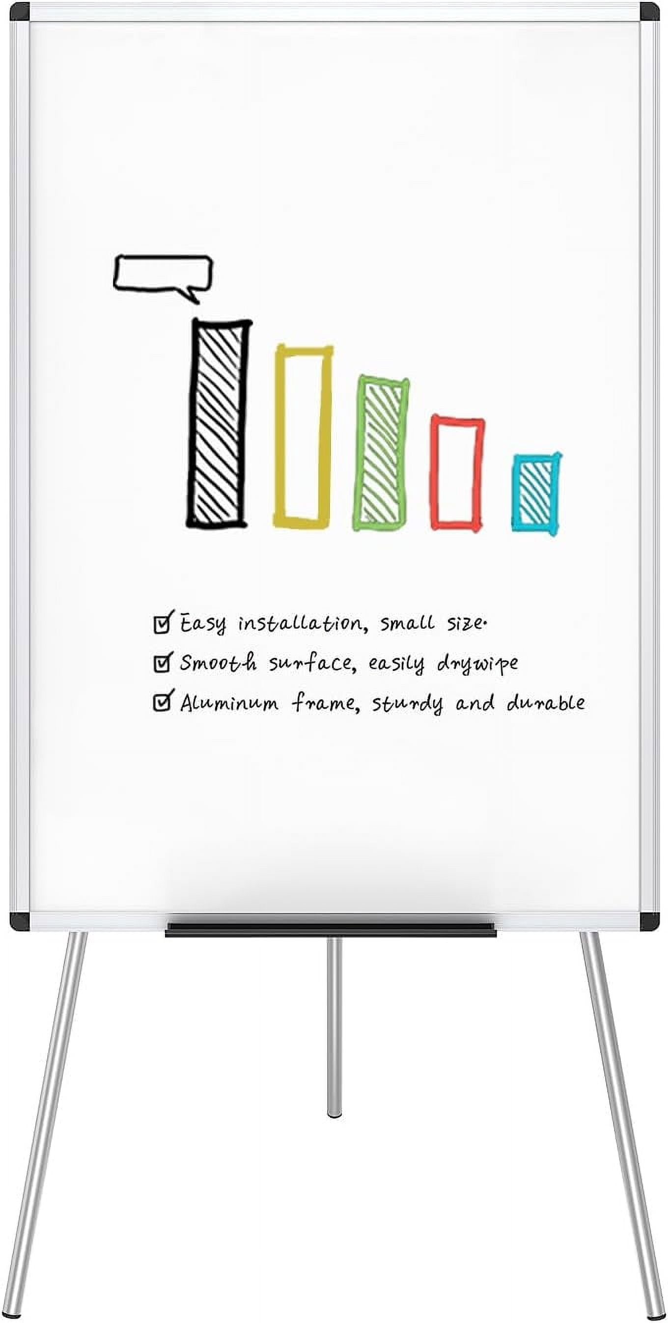 D2025 Whiteboard Easel, 36 x 24 Inches, Portable Dry Erase Board Height ...