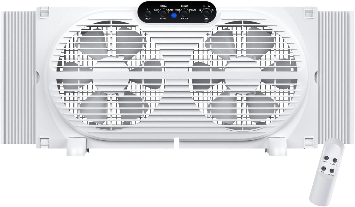 D2025Twin Window Fan with Reversible Airflow and Intruder Alarm, 9-Inch ...