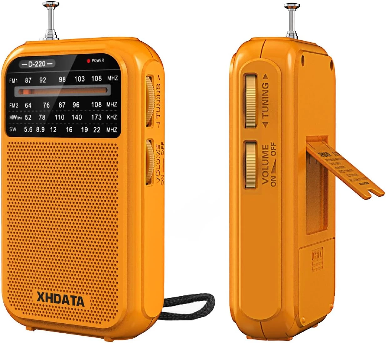 D220 Portable Radio Am Fm Sw Shortwave Receiver Pocket Radios, 2 Aa ...