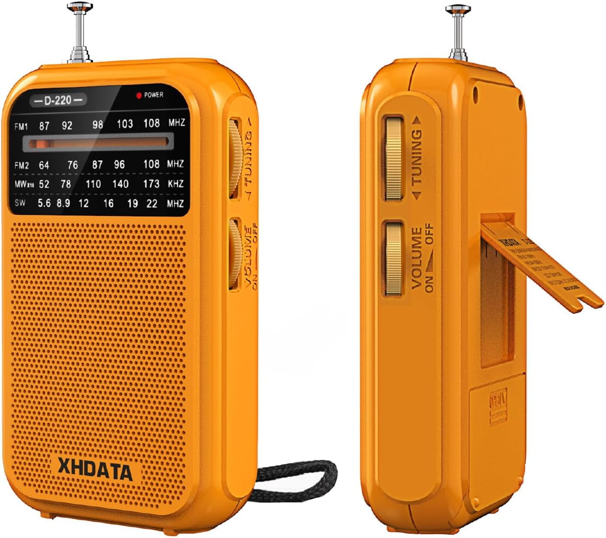 D220 Portable Radio AM FM SW Shortwave Receiver Pocket Radios, 2AA ...
