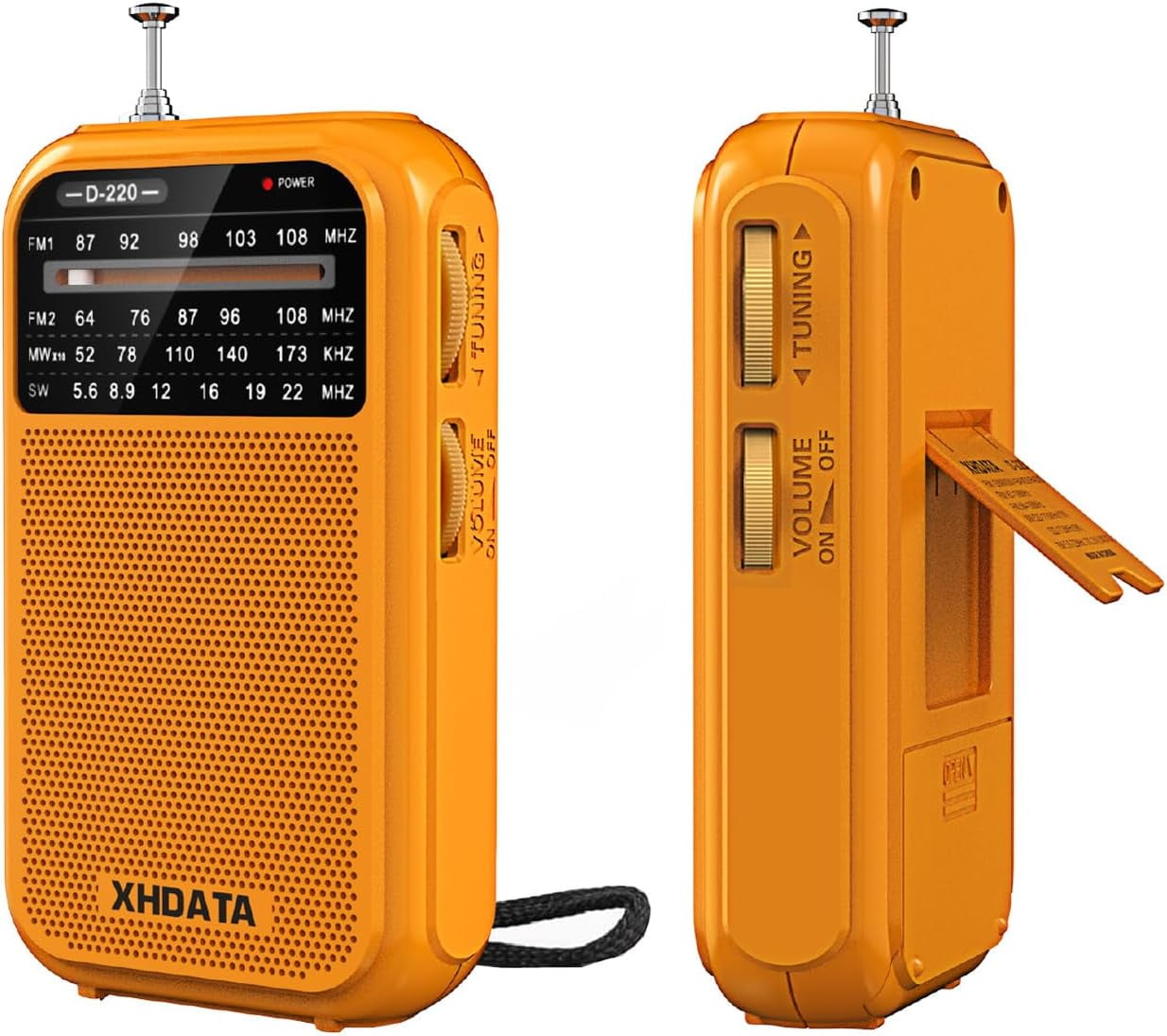D220 Portable Radio AM FM SW Shortwave Receiver Pocket Radios, 2AA ...