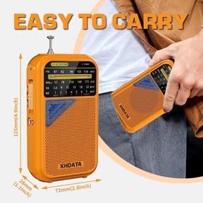 Greadio Portable AM FM Radio, Weather Radio with 4000mAh Rechargeable ...