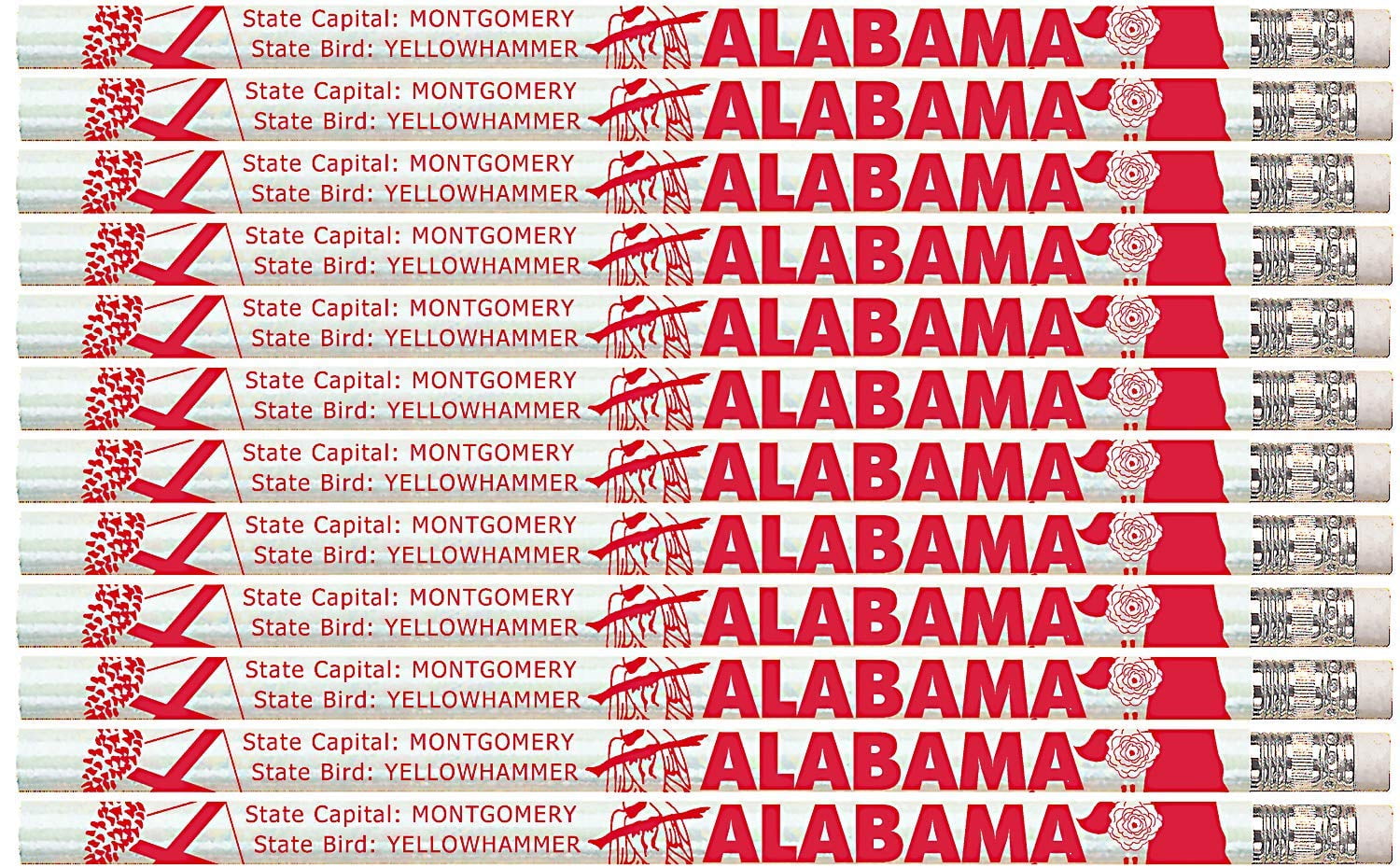 D2237 Alabama - 36 Qty Package - Alabama State Quick Facts Pencils ...