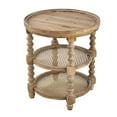 D23.5 x 25" Round 3-Tiered Side Tabel, Natural End Tabel for Lving Room ...
