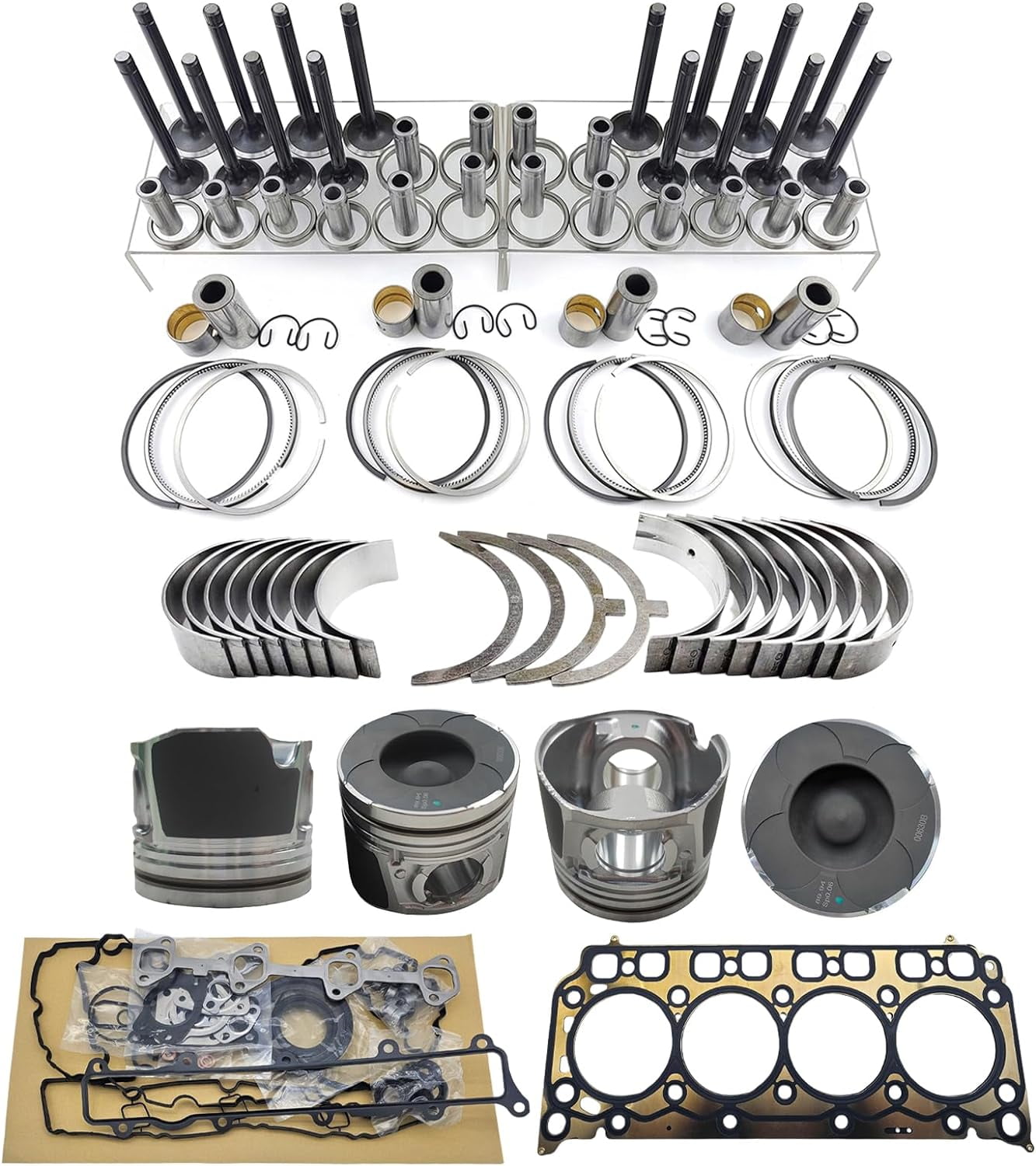 D24 Overhaul Rebuild Kit (No cylinder liner) For Doosan Daewoo D24 D24NAP Engine For Bobcat 5600 ...