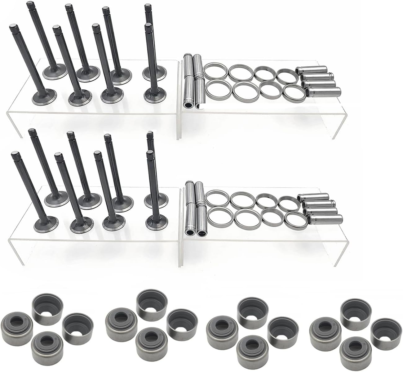 D24 Valves Set + Valve Stem Oil Seal Set For Doosan Daewoo D24 D24NAP ...