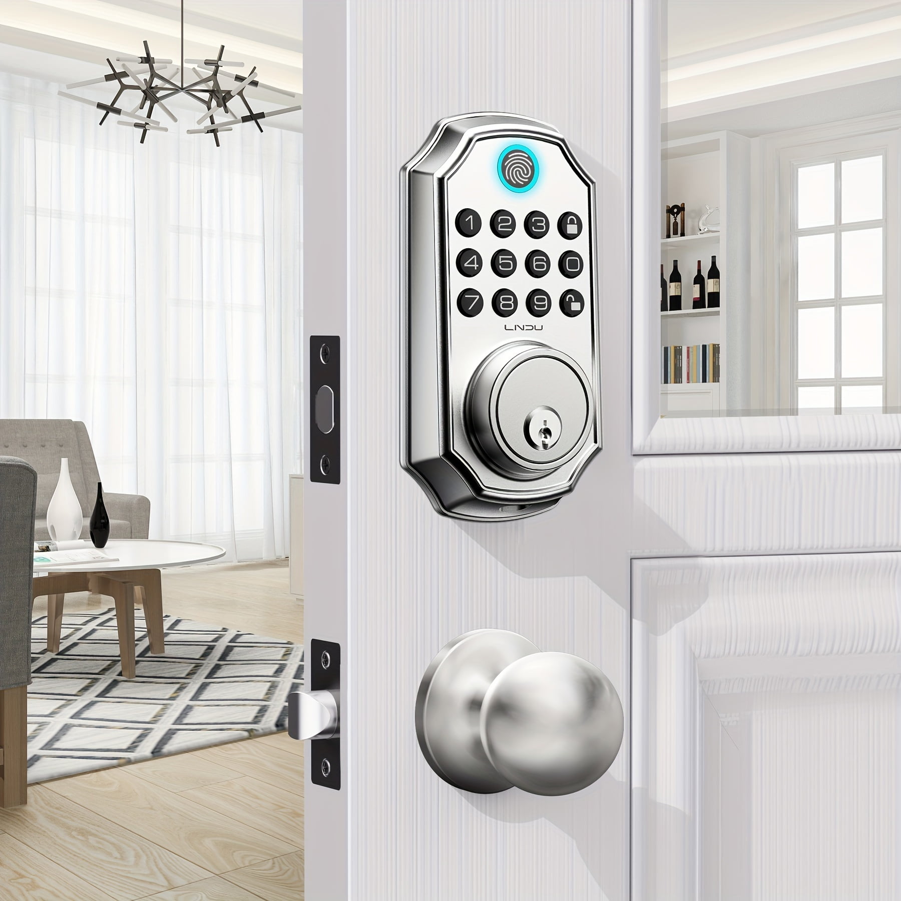 D280 Smart 5-in-1 Fingerprint Door Lock, Keyless Entry Door Lock ...