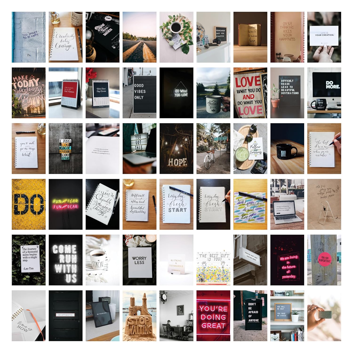D2C Motivational Quotes Card Stock Posters 54 Pc 4x6 Inch Prints ...