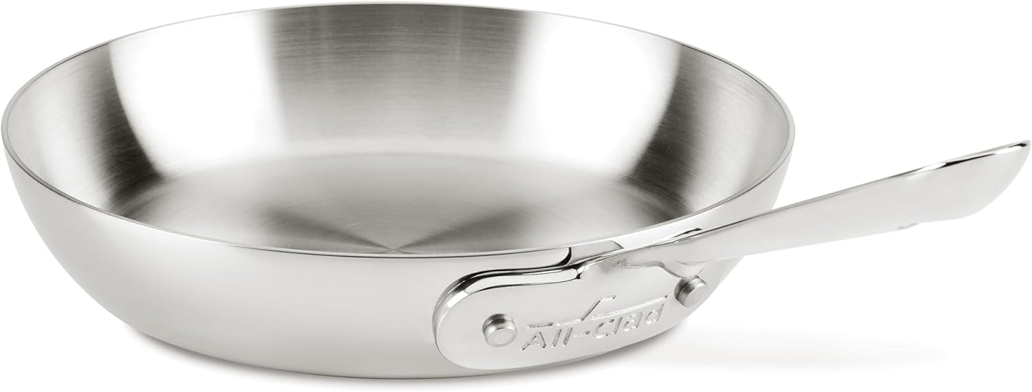 D3 3-Ply Stainless Steel Fry Pan 7.5 Inch – Silver, Induction Oven ...