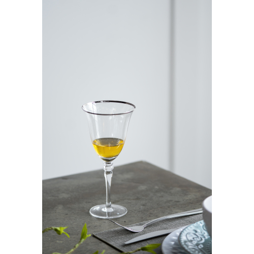 D3.7x7.7" Felicity Wine Glass with Silver Rim, Set of 4 - Walmart.com
