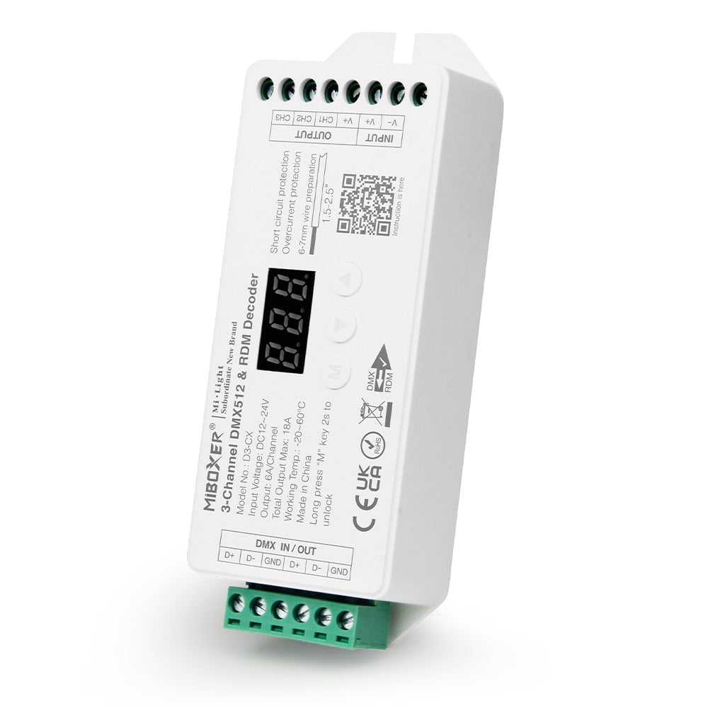 D3-CX - DMX512 3-Channel Constant Voltage DMX512 & RDM Decoder ...