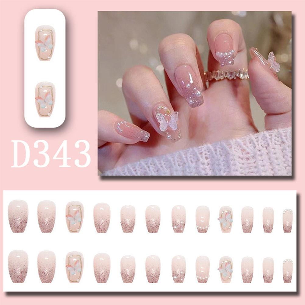 D343 Diamond Nail Pieces Manicure False Nail Patches Advanced Handmade ...
