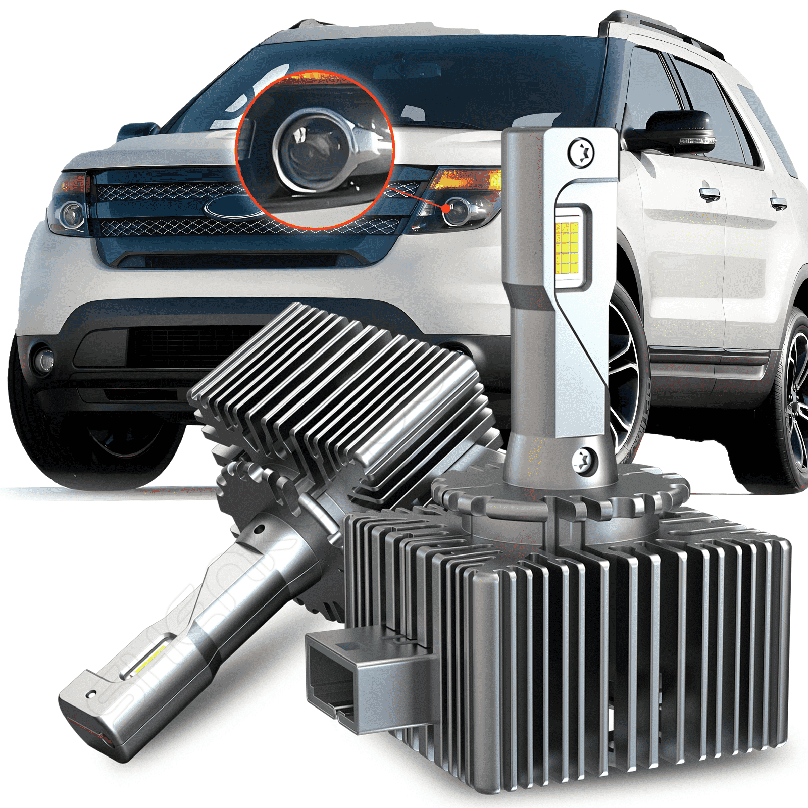 D3S LED Headlights Bulb for 2011-2015 Ford Explorer with HID Headlamp ...