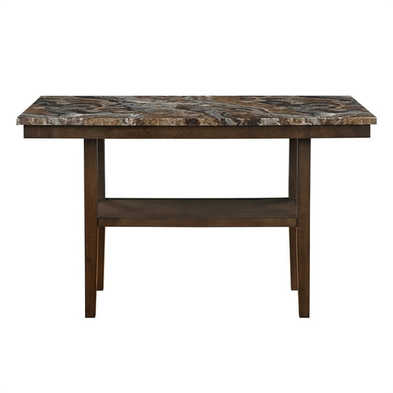 D4355 Brown Faux marble Wooden Bar Table - Walmart.com