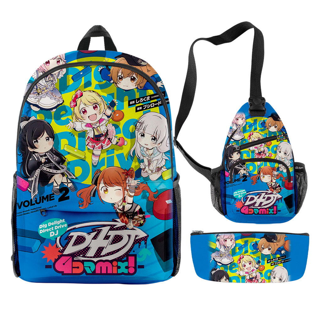 D4DJ All Mix Merch Backpacks 3 Piece Sets Crossbody Bag Pencil Case ...