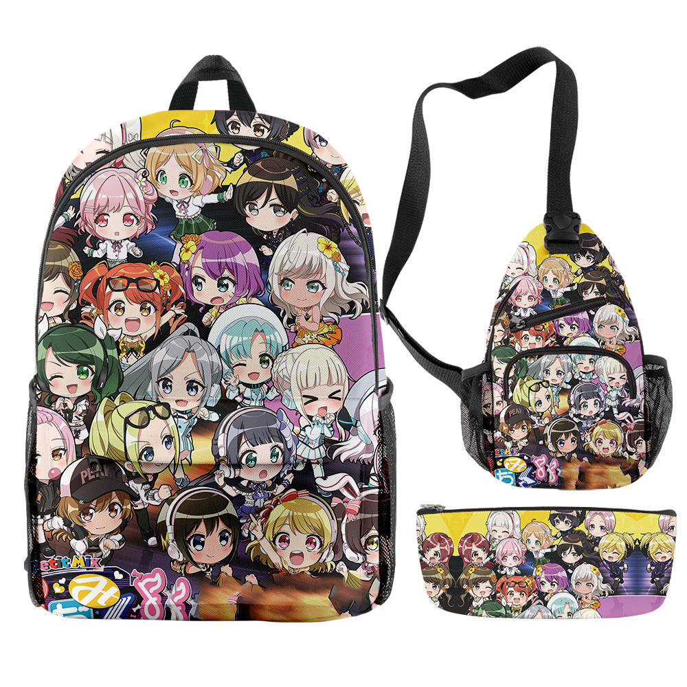 D4DJ All Mix Merch Backpacks 3 Piece Sets Crossbody Bag Pencil Case ...