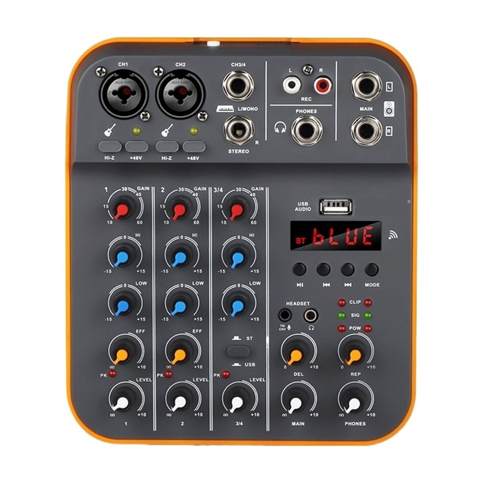 D4M DJ Console Mixer 4 Channel Phantom Power USB DJ 5V Custom Power ...