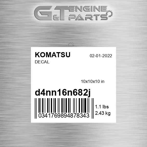 D4NN16N682J DECAL fits KOMATSU (New OEM) - Walmart.com