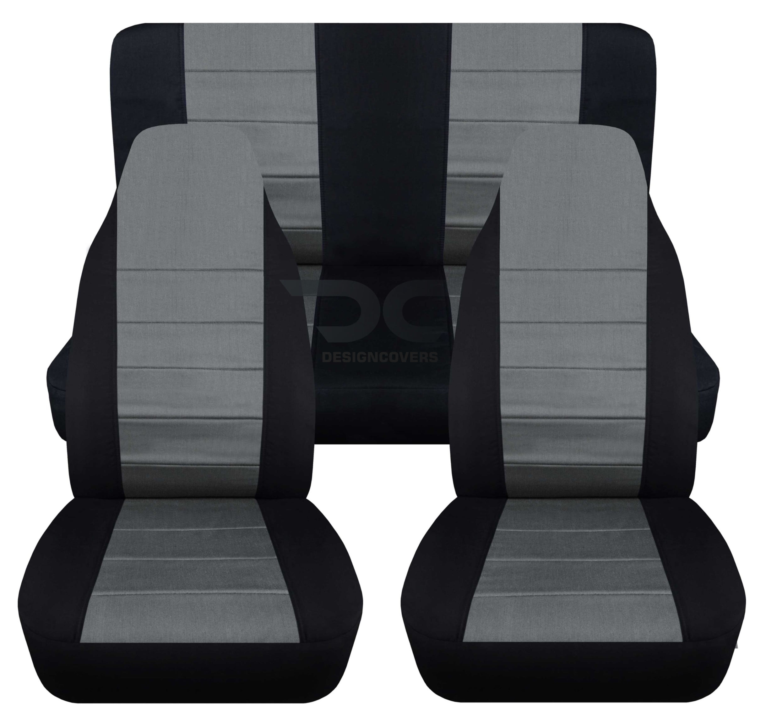 D4S-5-Designcovers Compatible with 1987-1995 Jeep Wrangler YJ 2door Two-Tone Seat Covers:Black ...