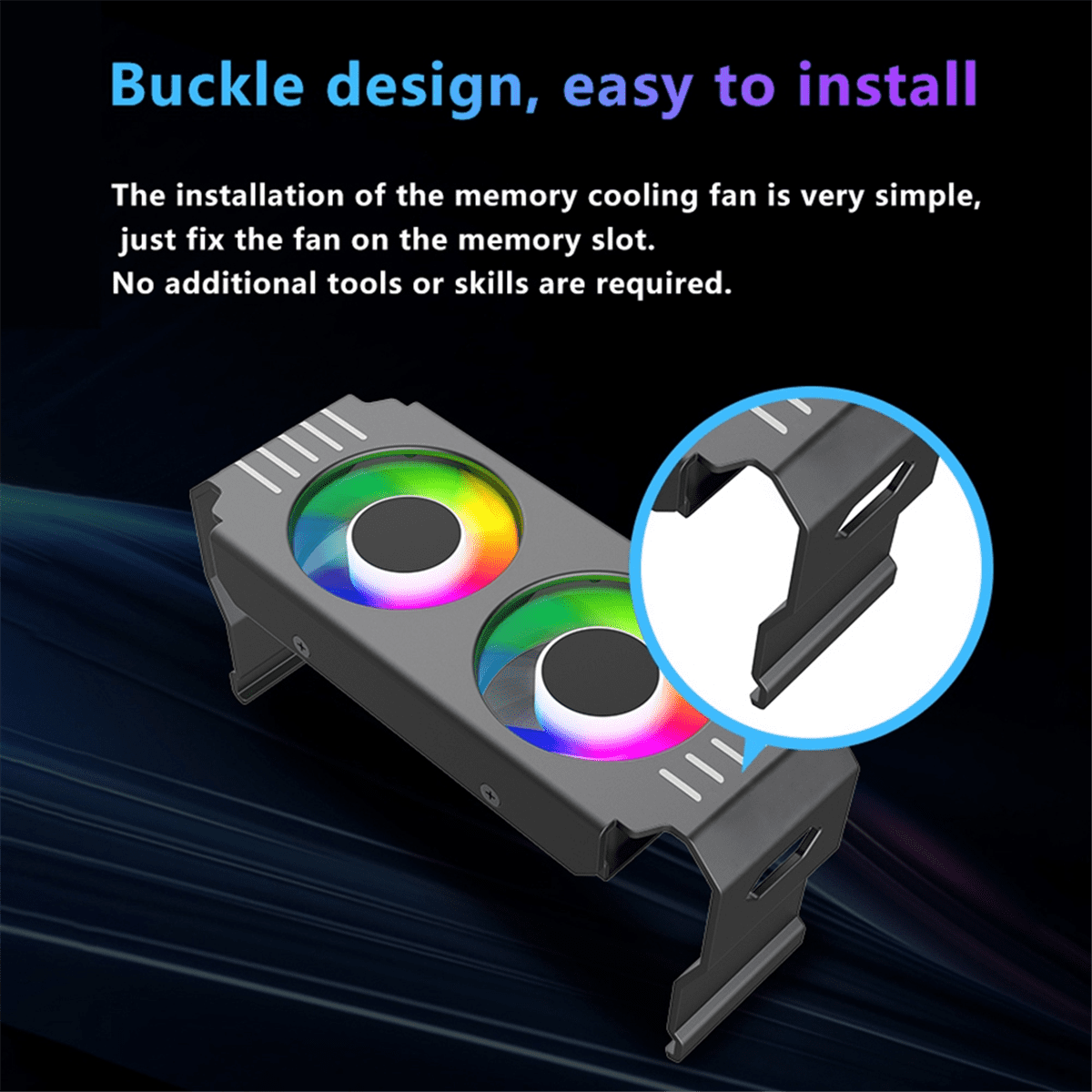 D50 ARGB Sync Heatsink Cooler 4Pin Memory Module Cooling Dual Fans ...