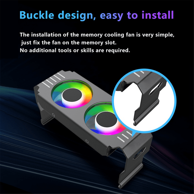 D50 ARGB Sync Heatsink Cooler 4Pin Memory Module Cooling Dual Fans Light Radiator B - Walmart.com