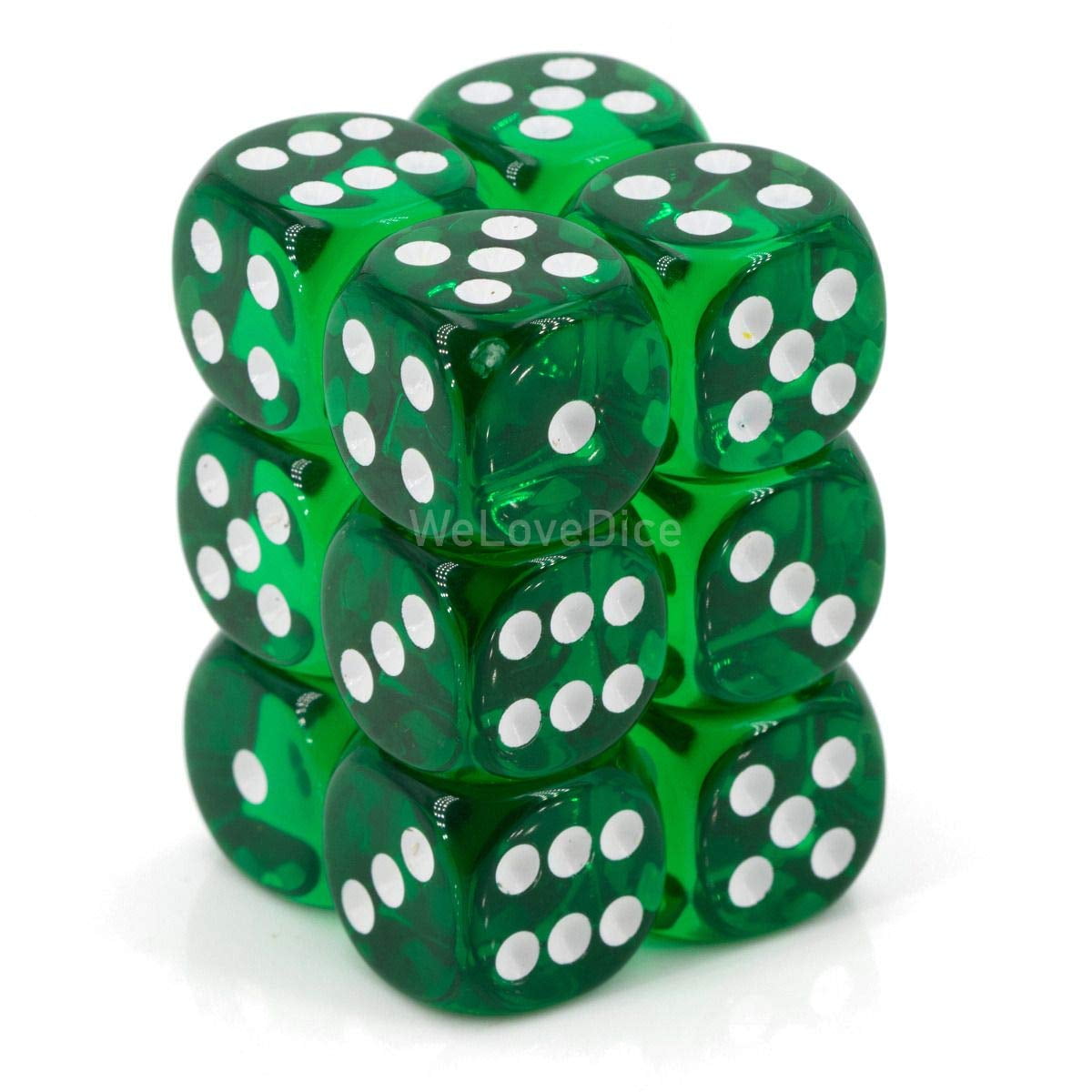 D6 16mm Green w/White (12) - Walmart.com