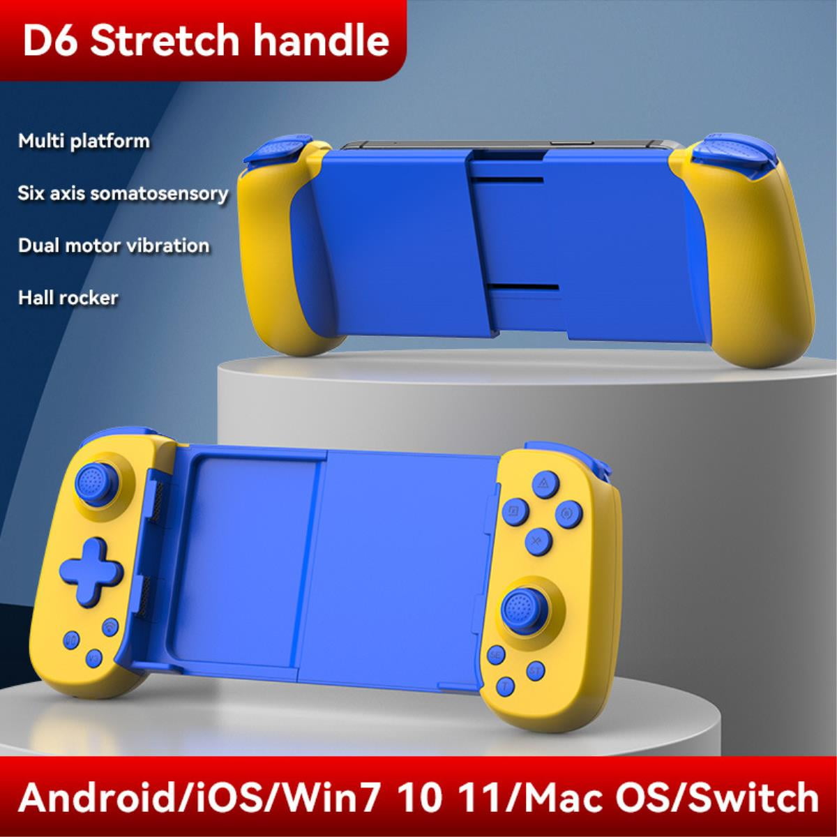 D6 mobile stretch gamepad Dual Hall motion sensing Wireless Bluetooth Switch NS Android ios ...