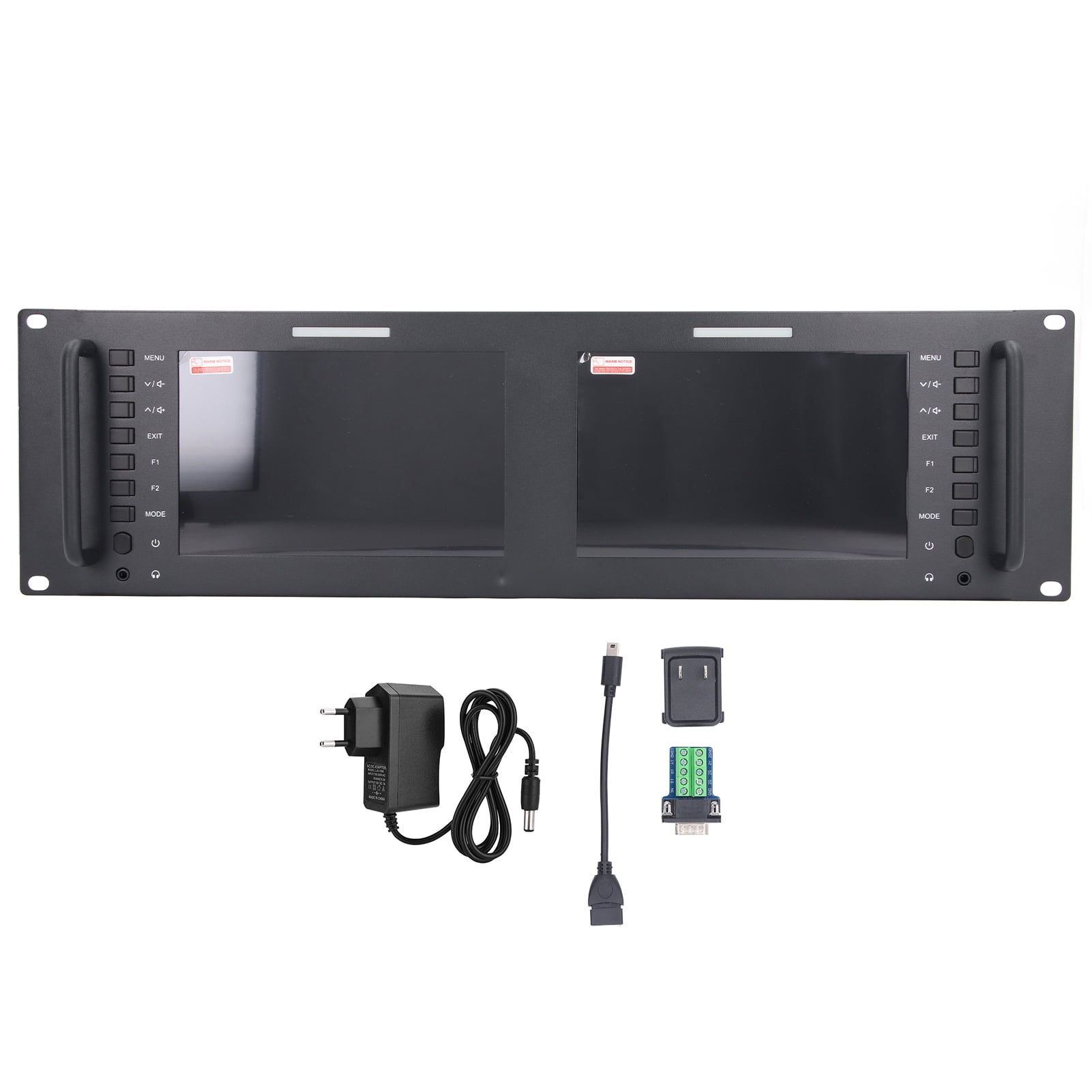 D71 PLUS Dual 7 Inch 3RU Broadcast Rack Mount Display IPS 1920x1200 ...