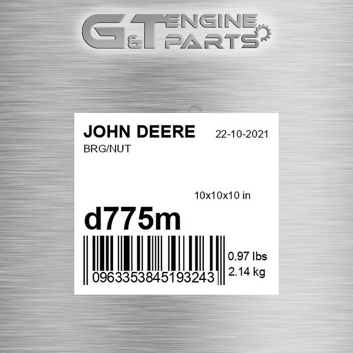 D775M BRG/NUT fits JOHN DEERE (New OEM) - Walmart.com