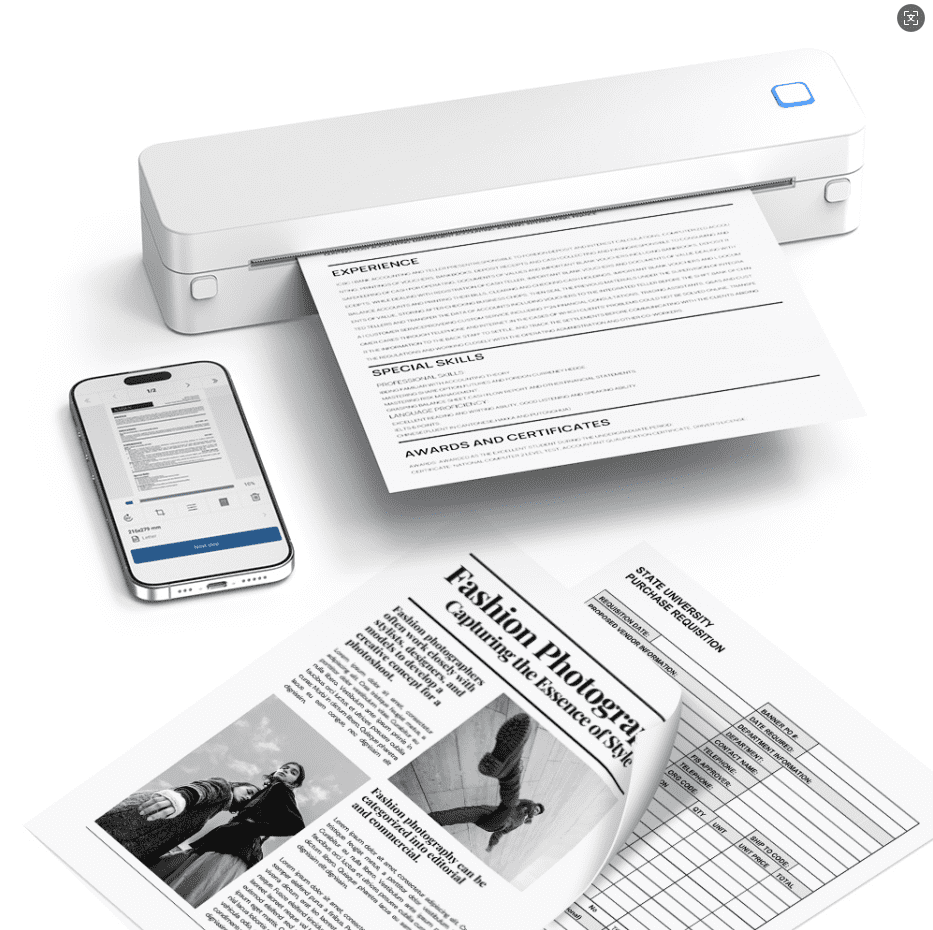 The D830 portable wireless printer is ideal for inkless printing ...