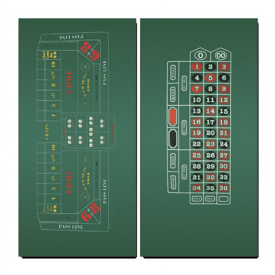 DA VINCI Craps and Roulette 2-Sided Casino Felt Layout 36 Inch x 72 ...