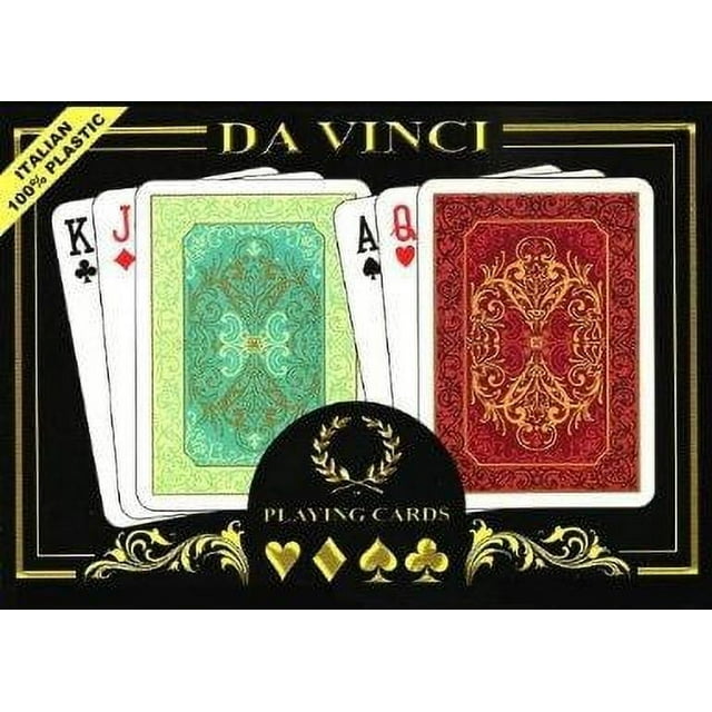 DA VINCI Persiano, Italian 100% Plastic Playing Cards, 2 Deck Set Poker ...