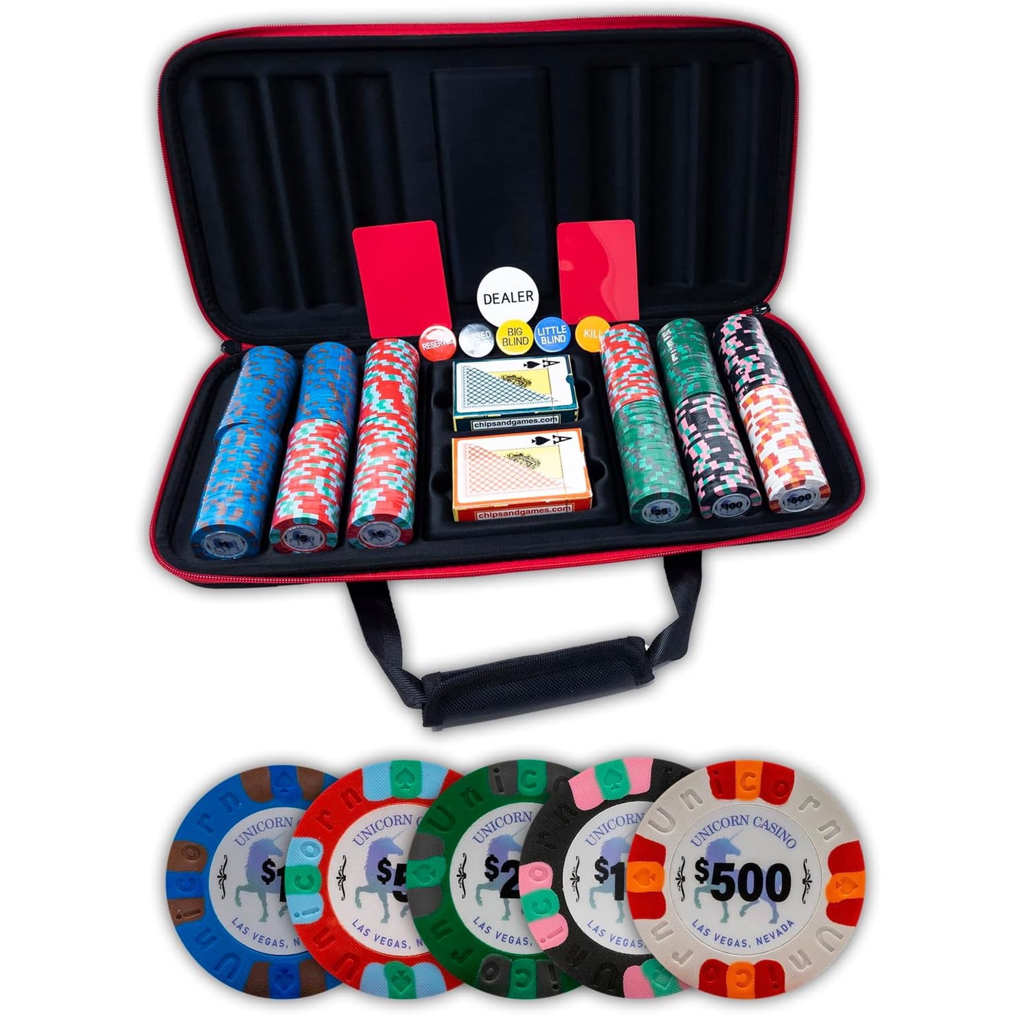 DA VINCI Unicorn Casino Poker Chip Set of 300 Chips with Denominations ...