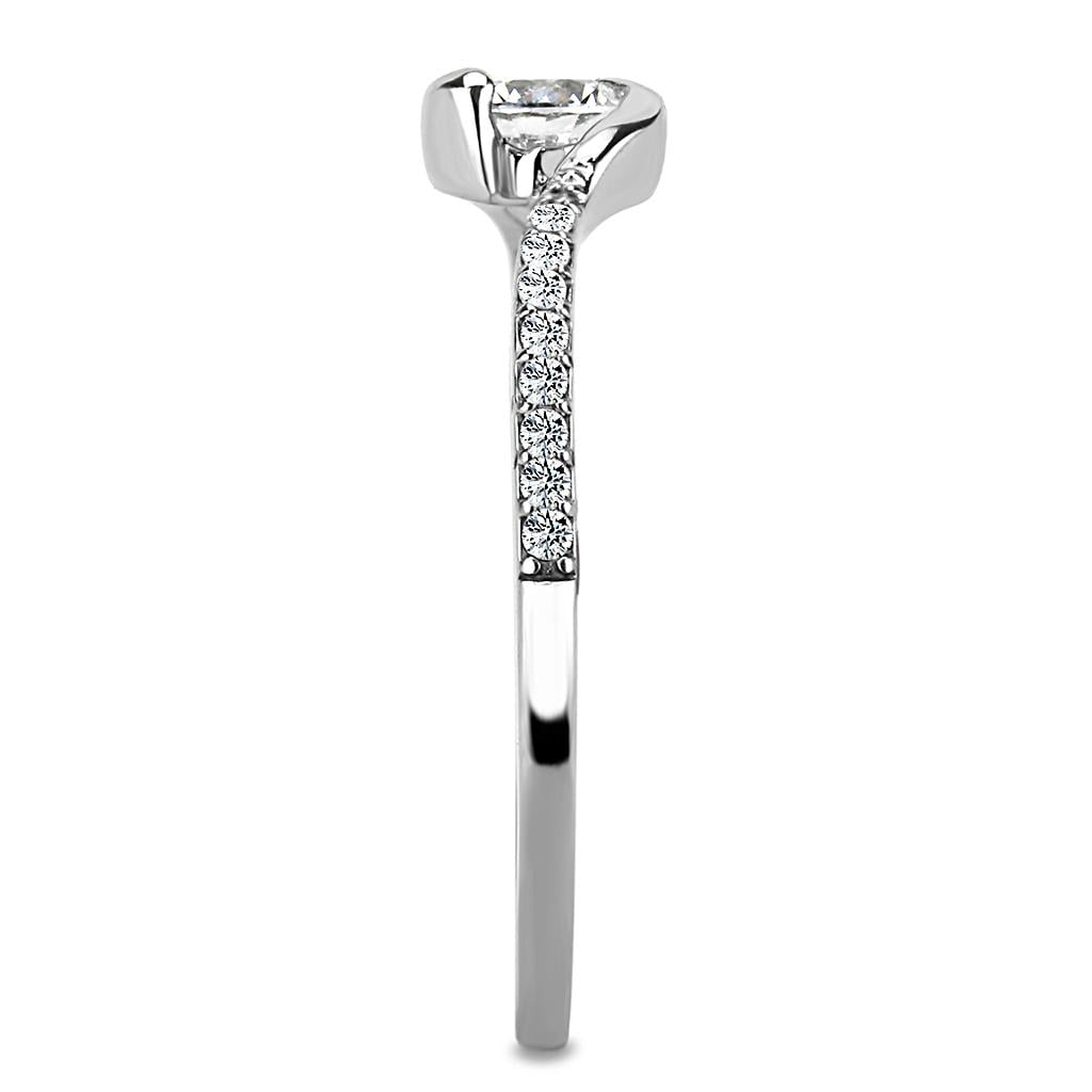 DA007 - High polished (no plating) Stainless Steel Ring with AAA Grade ...