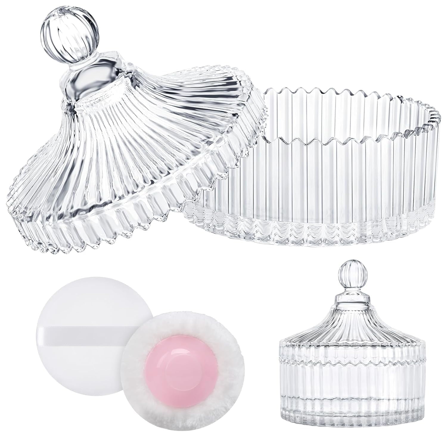 DAAO Large Body Powder Puff and Container, 2 Large Powder Puffs ...