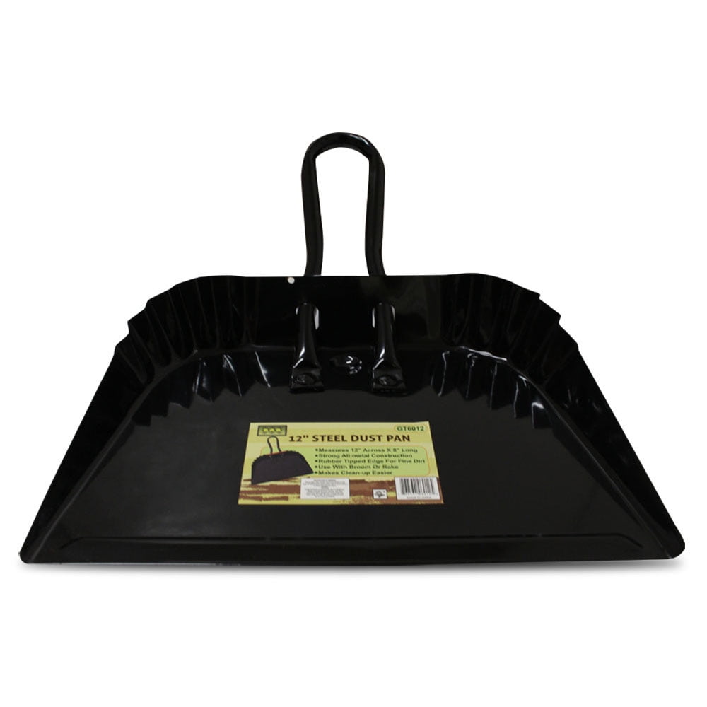 DAB Heavy Duty Black Metal Dust Pan | 12" (30.5 cm) x 8" (20.3 cm ...
