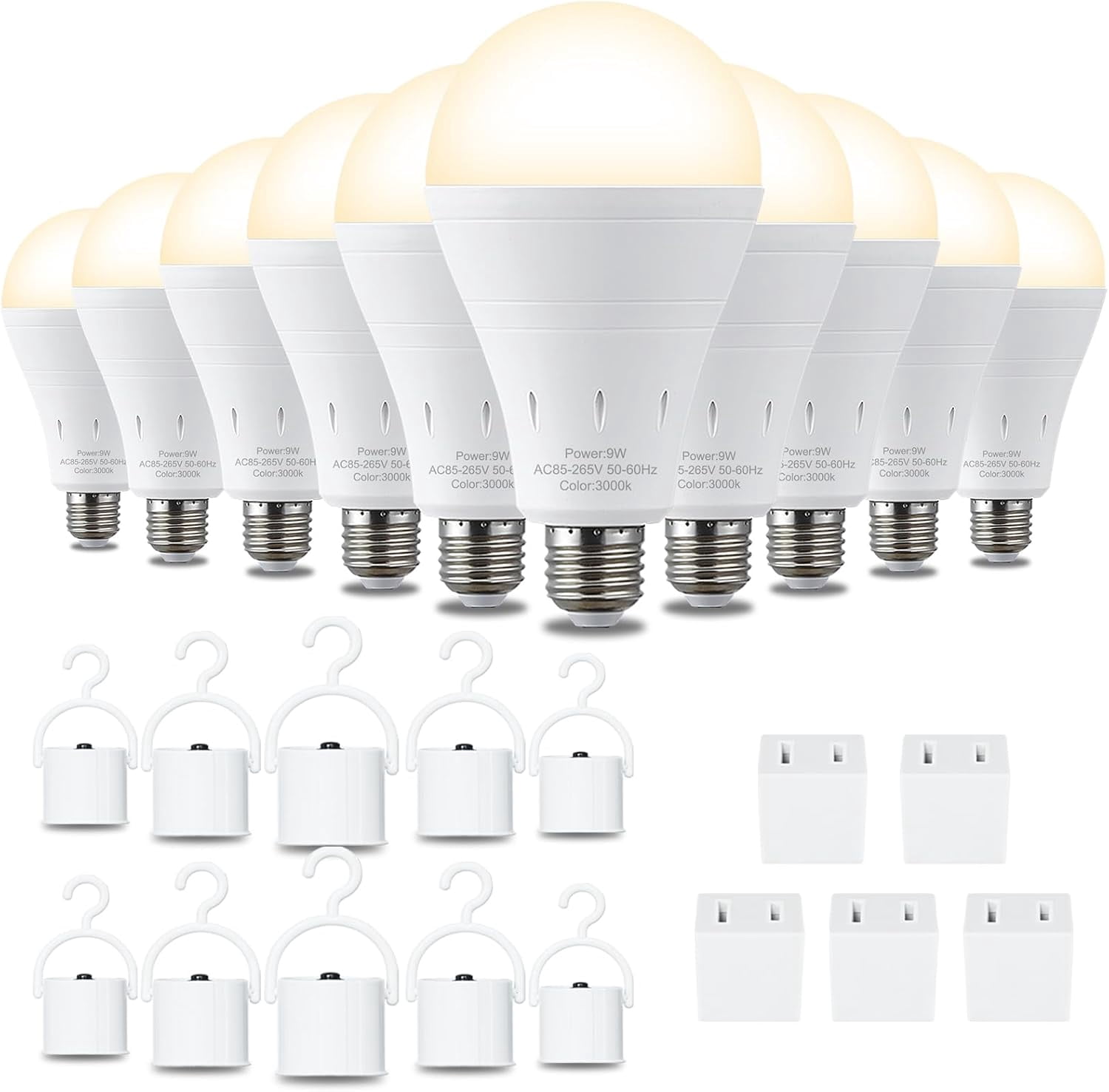 DABAOLUM Rechargeable Light Bulb 3000K,9W 800 Lumens Emergency Light ...