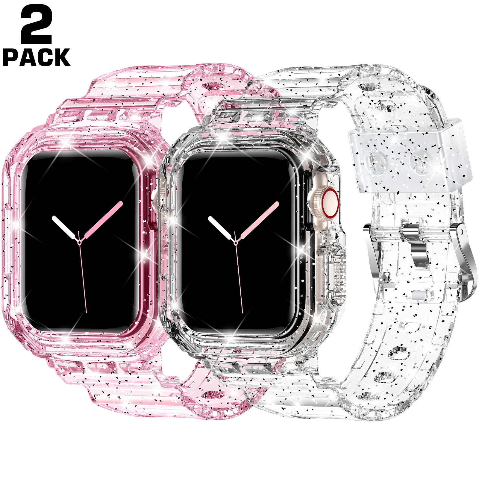 DABAOZA Apple Watch Bands 38-41mm, Clear Sports Band with Case, iWatch ...