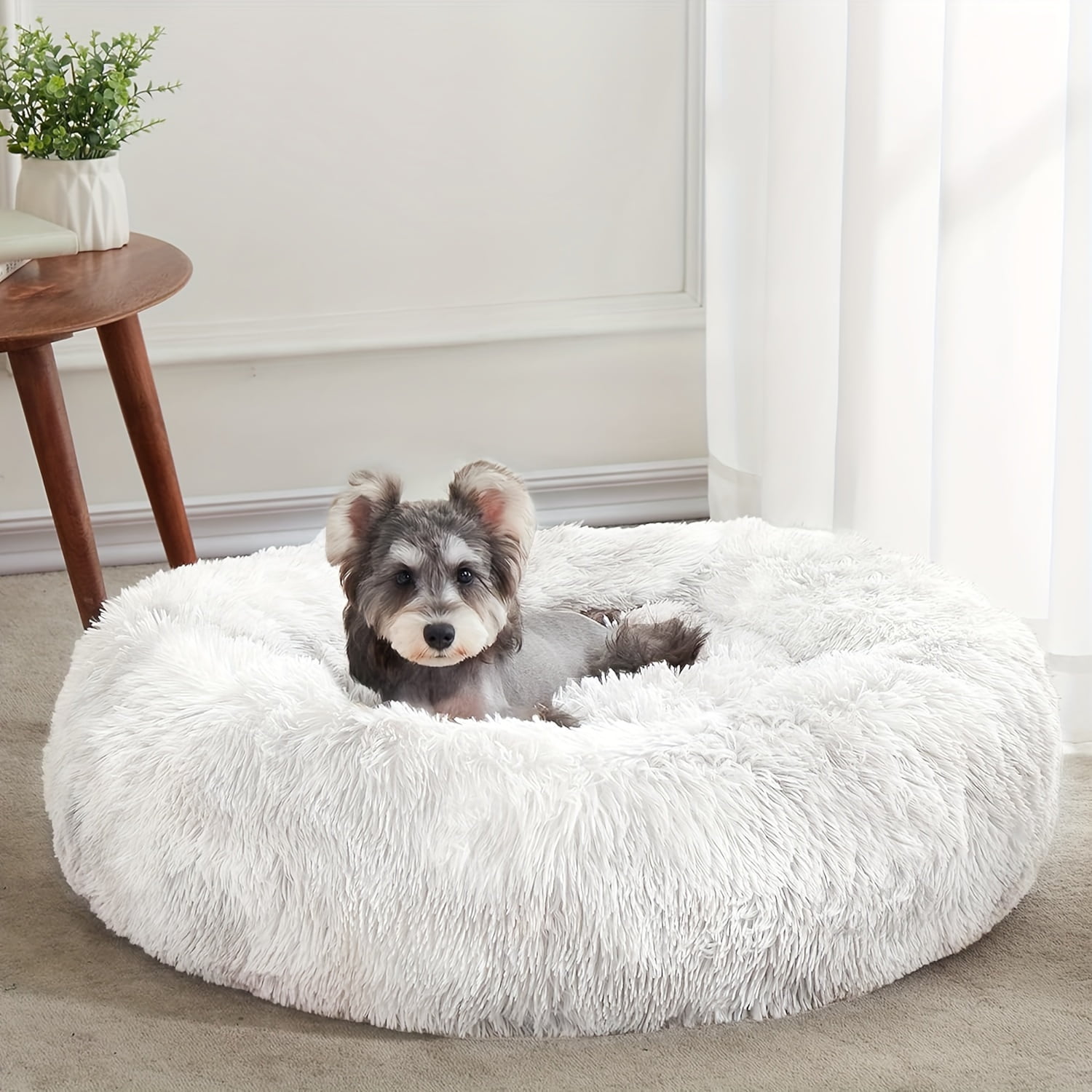 DABEI Calming Dog & Cat Bed, Anti-Anxiety Donut Cuddler Warming Cozy ...