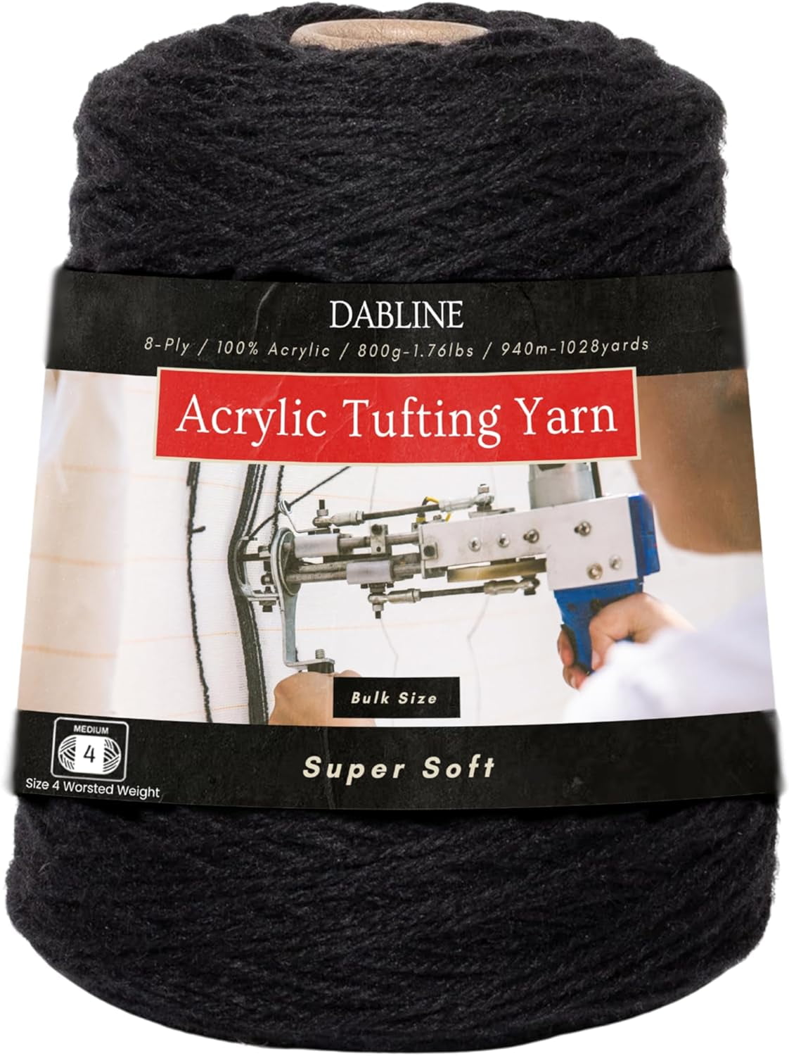 DABLINE Super Soft Bulk Acrylic Yarn for Tufting - Worsted Weight Size ...