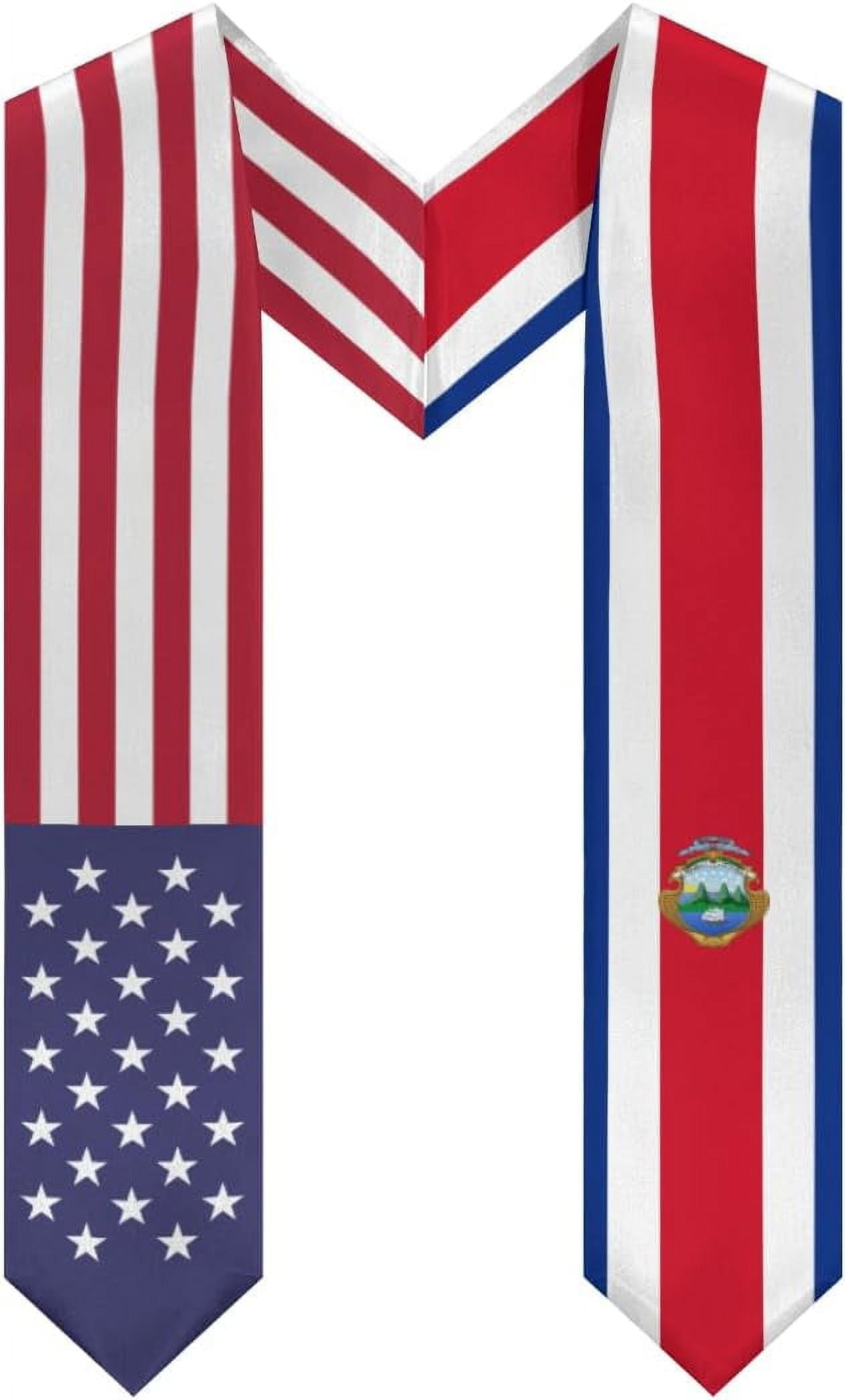 DABOYOZHZH Costa Rica Mix United States Flag Graduation Stole Sash For ...