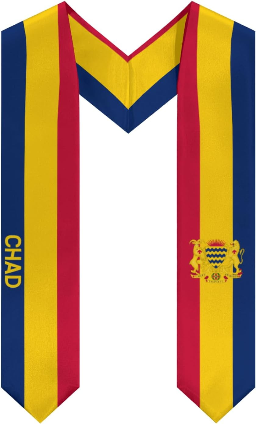 DABOYOZHZH Emblem of Chad Graduation Stole Shawl Sash Honor For Study ...