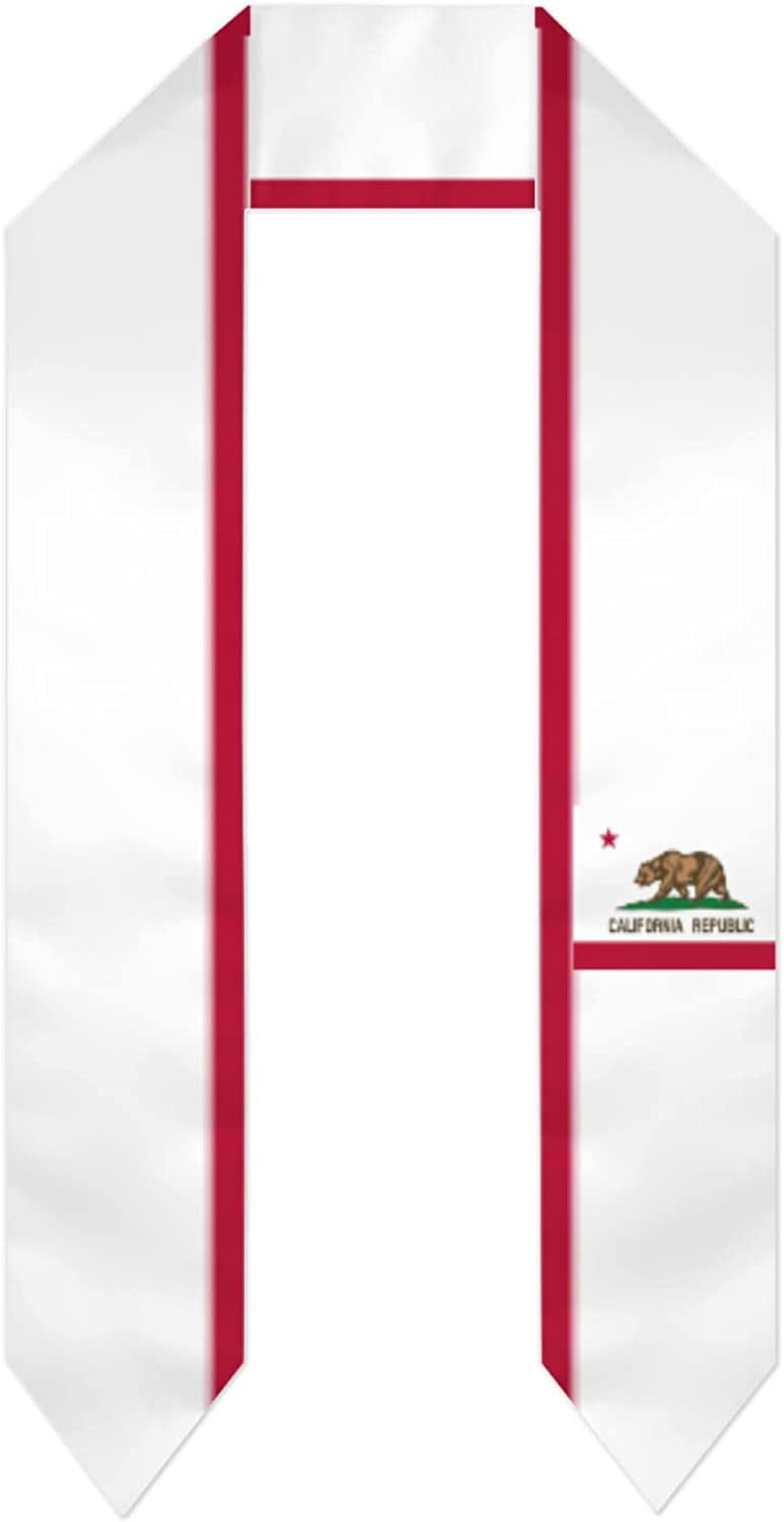 DABOYOZHZH California Flag Graduation Scarf/Stole, High Quality Satin ...