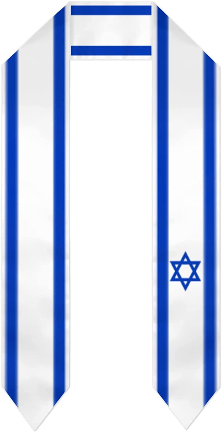 DABOYOZHZH Israel Flag Graduation Shawl Sash Stole Wraps Scraf For ...