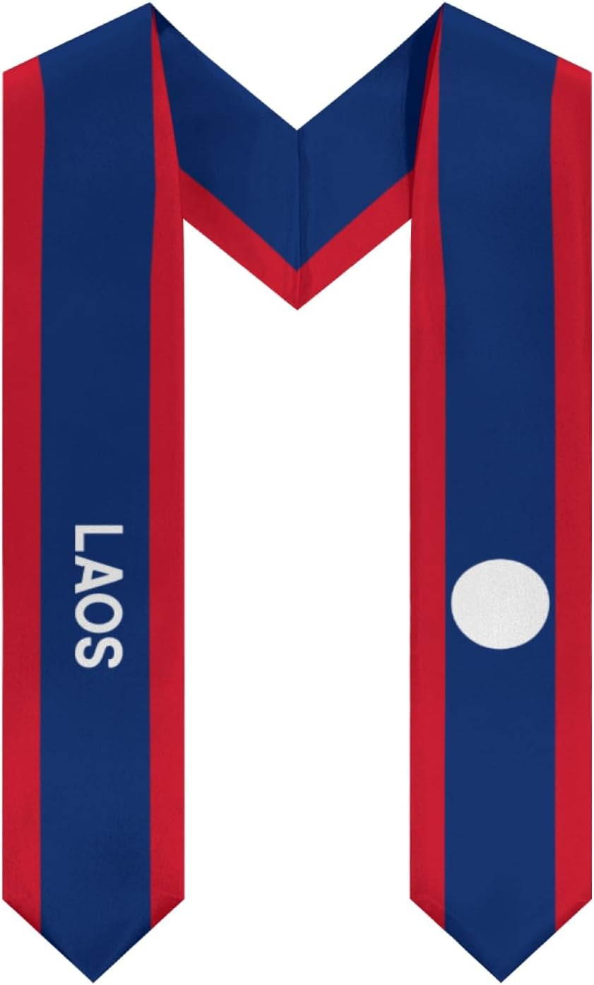 DABOYOZHZH Laos Flag Cool Graduation Stole Shawl Sash Honor For Study ...