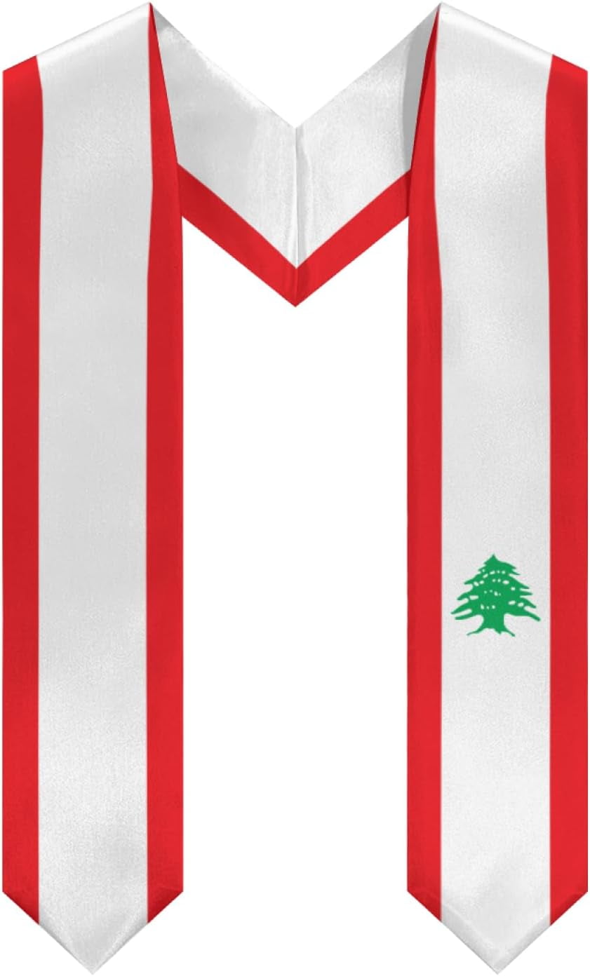DABOYOZHZH Lebanon Flag Graduation Stole Shawl Sash Honor For Study ...